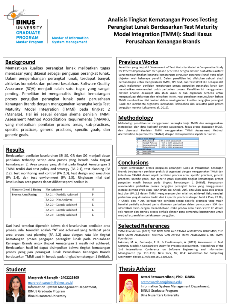 Maturity Level Analysis For Software Testing Process Based On Test Maturity Model Integration