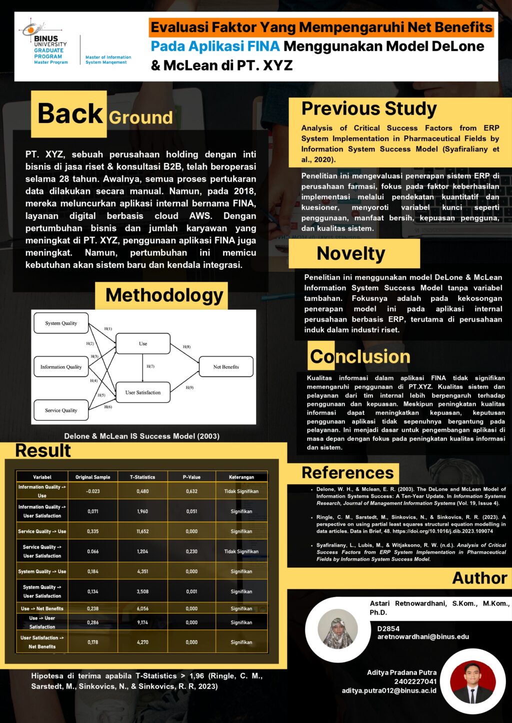 EVALUASI FAKTOR YANG MEMPENGARUHI NET BENEFITS APLIKASI BERBASIS ERP ...