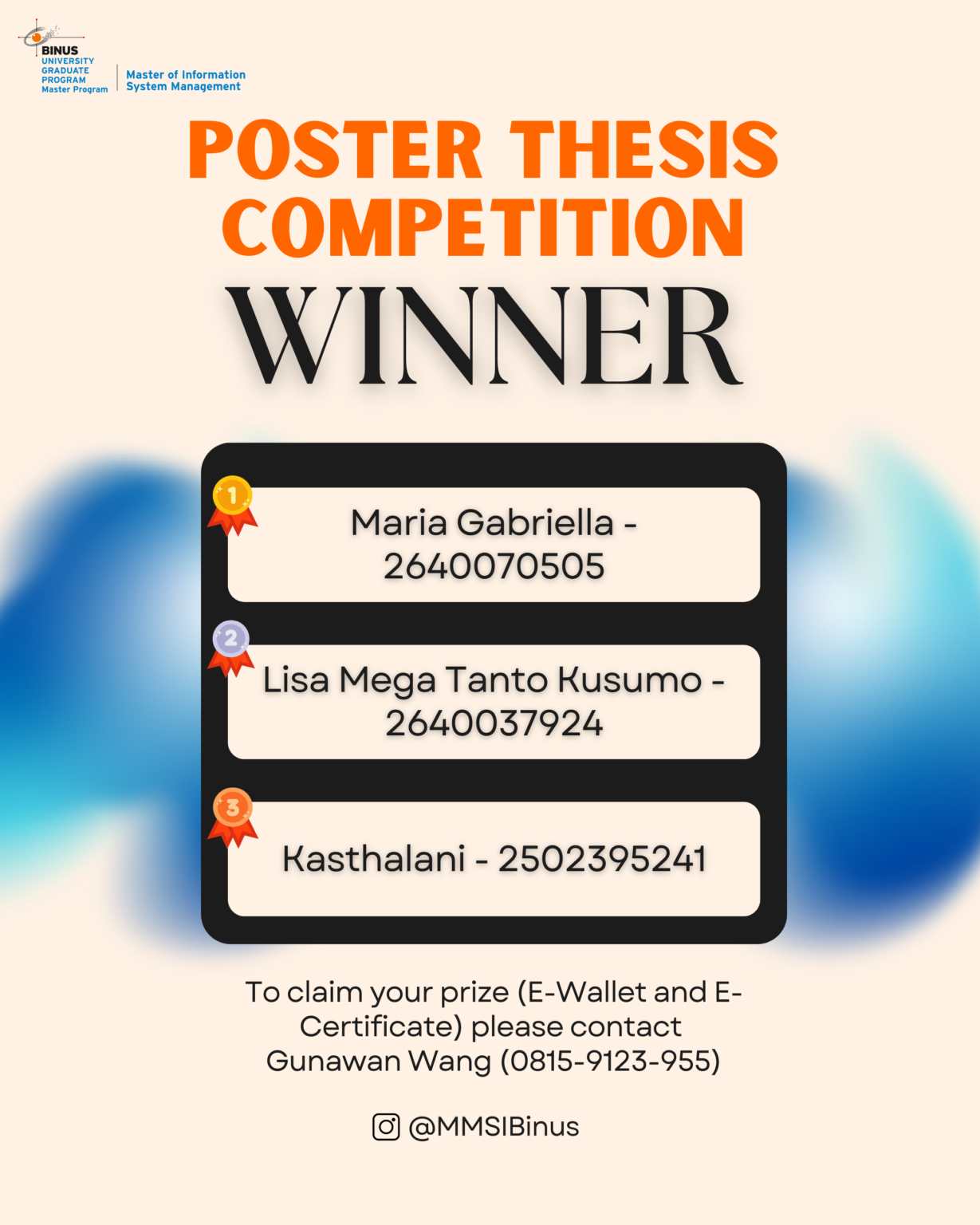 Pengumuman Pemenang Poster Thesis Competition Juni 2025 – MMSI BINUS ...